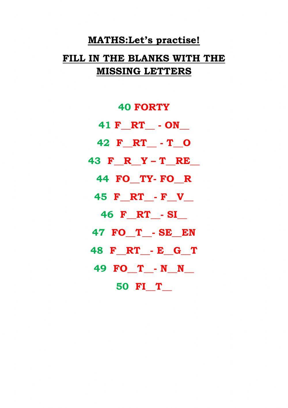 Fill in the blanks interactive exercise | Live Worksheets