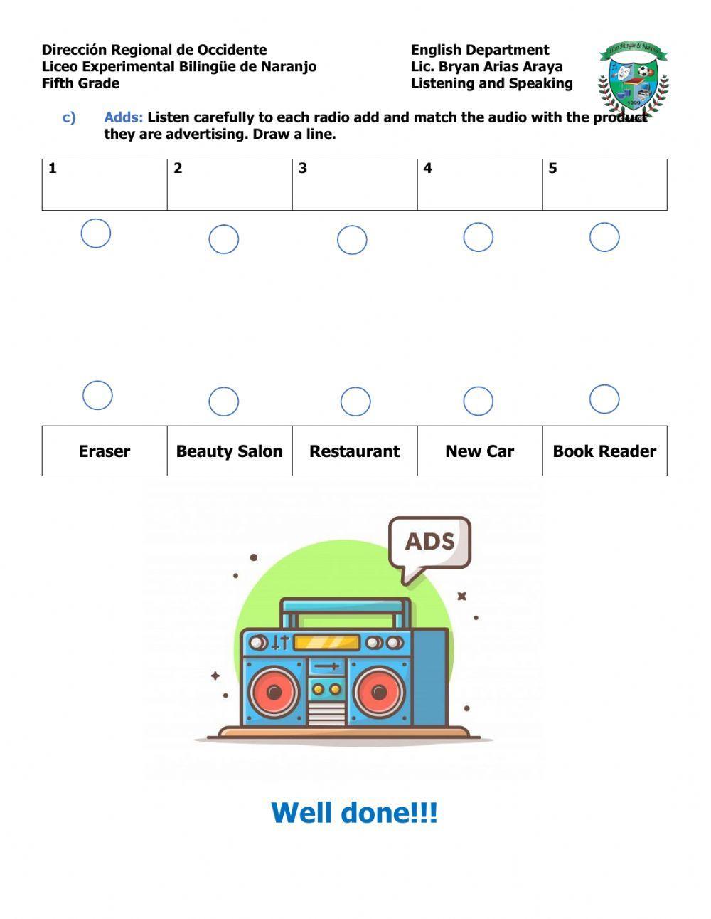 Advertisements | Free Interactive Worksheets | 244302