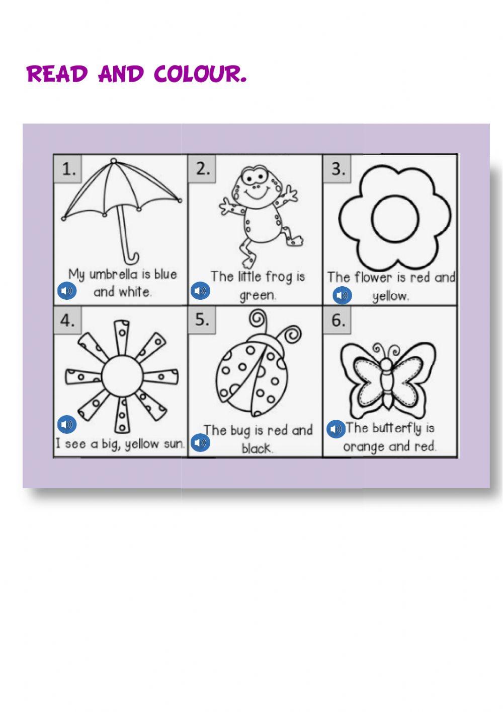 read and colour 5768299 | Sfv | Live Worksheets