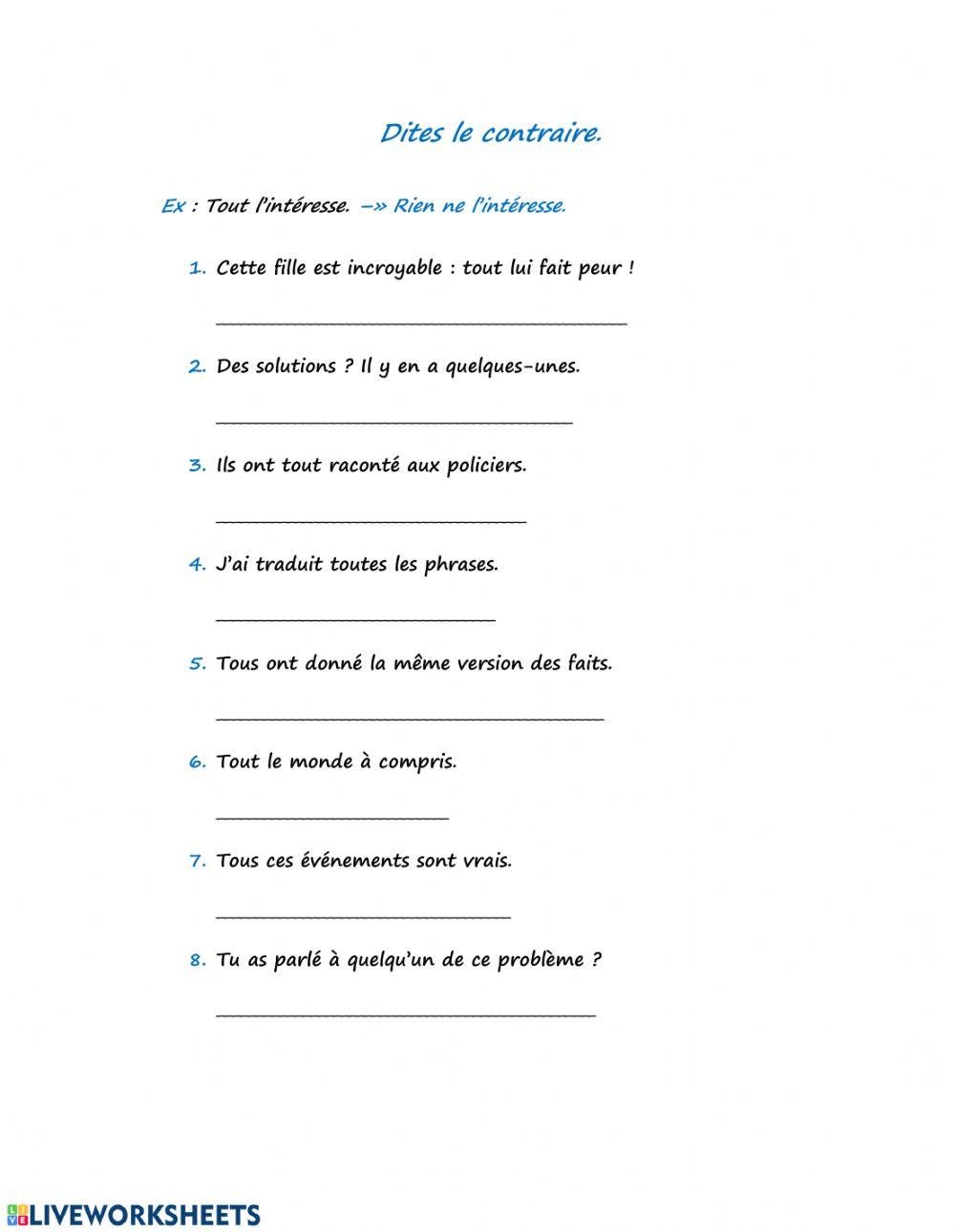 5578907 | Adjectifs et pronoms indéfinis : rien,