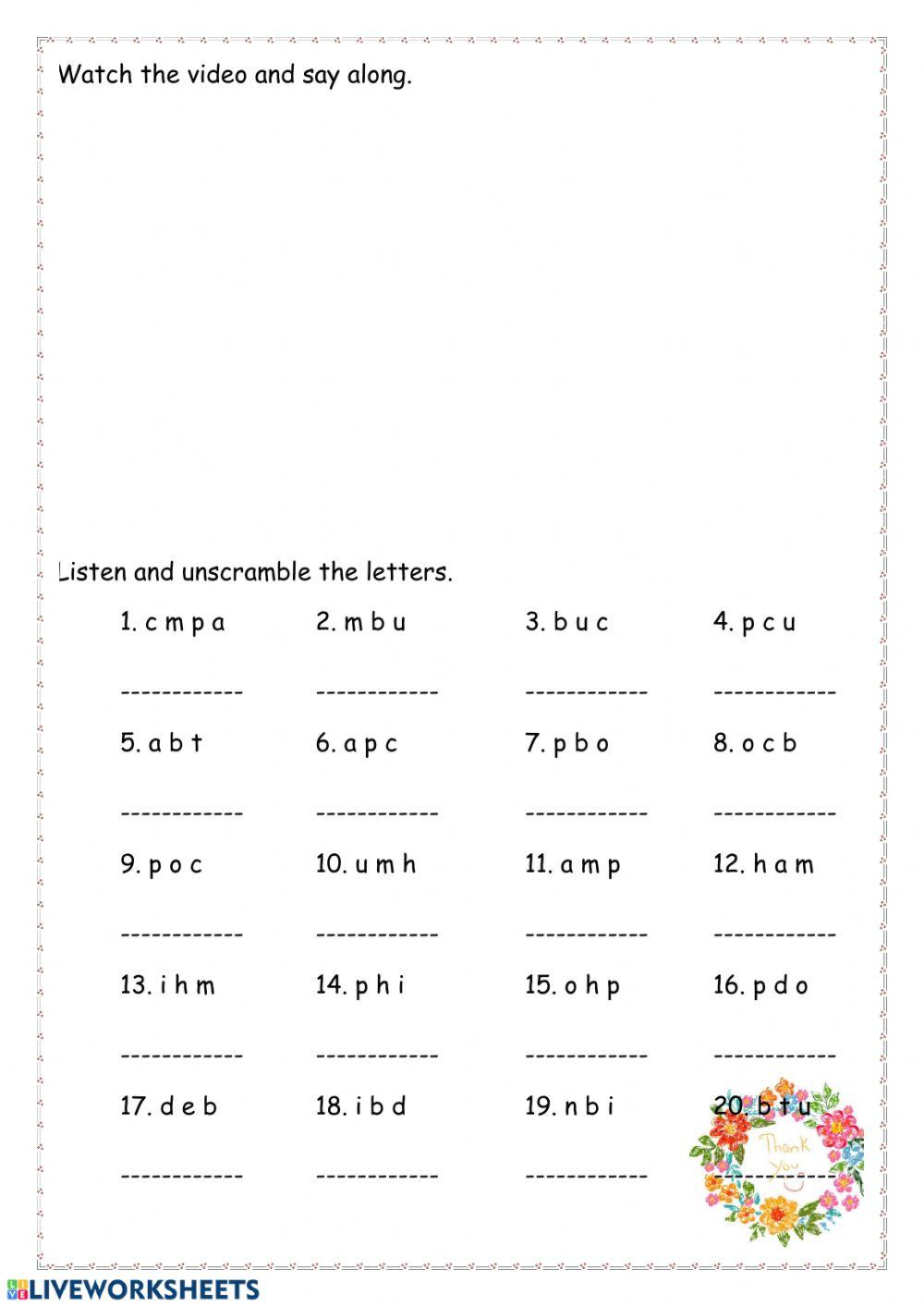 Phonics free online worksheet | Live Worksheets