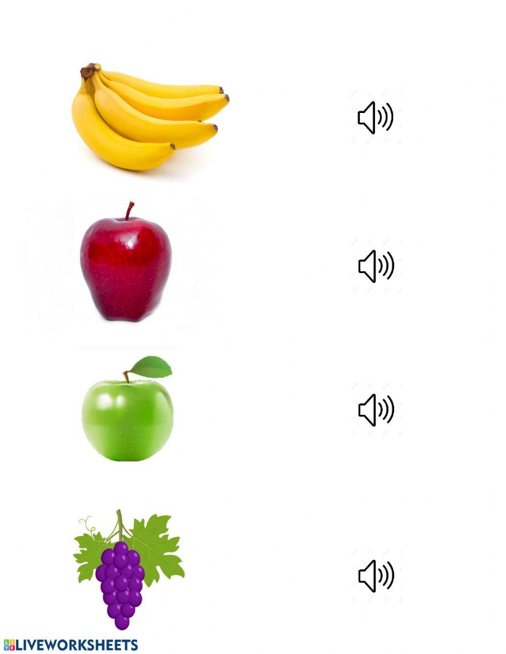 SECONDARY COLORS AND FRUITS worksheet | Live Worksheets