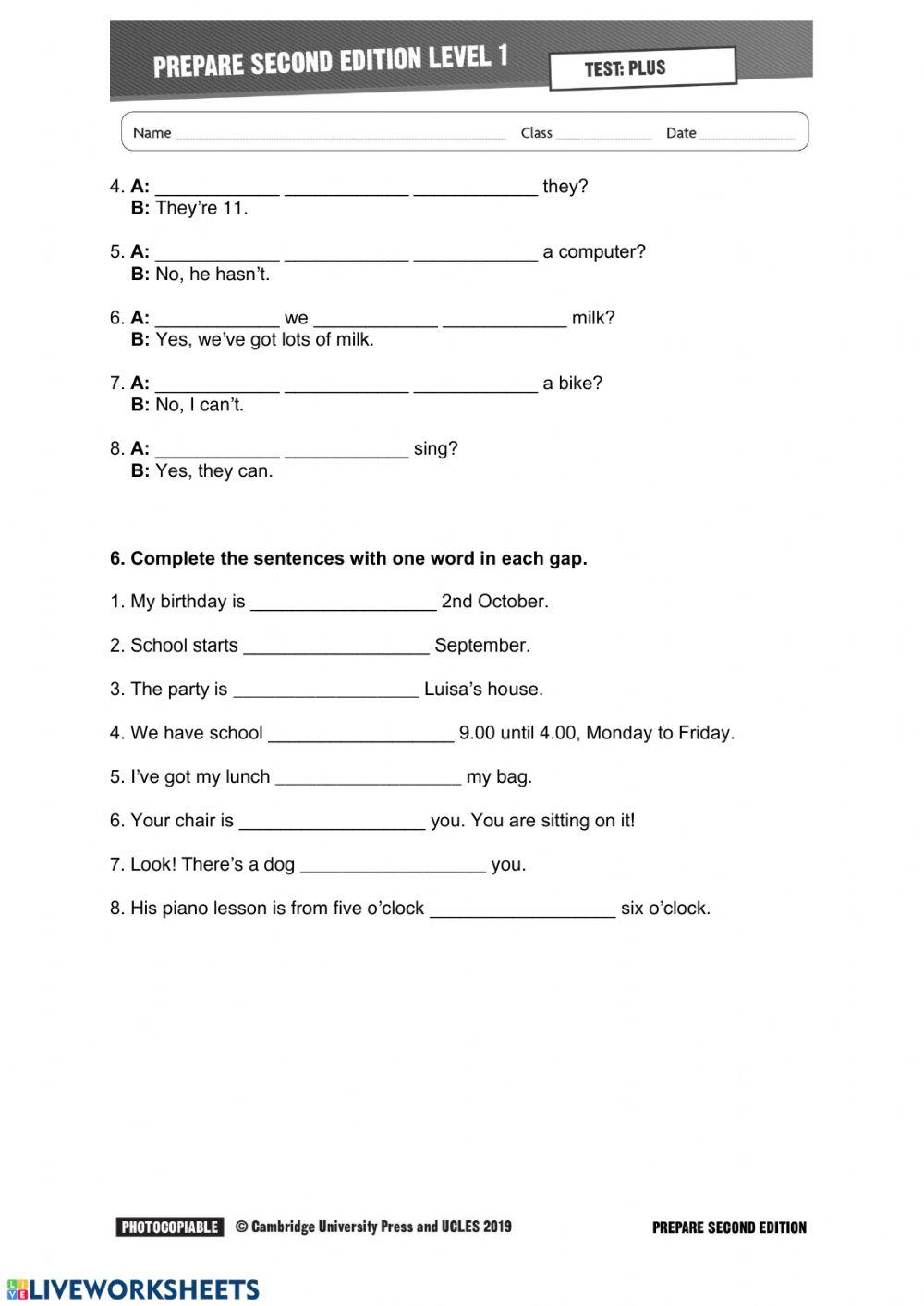 CEP 1 test week 5579203 | le_teacher | Live Worksheets