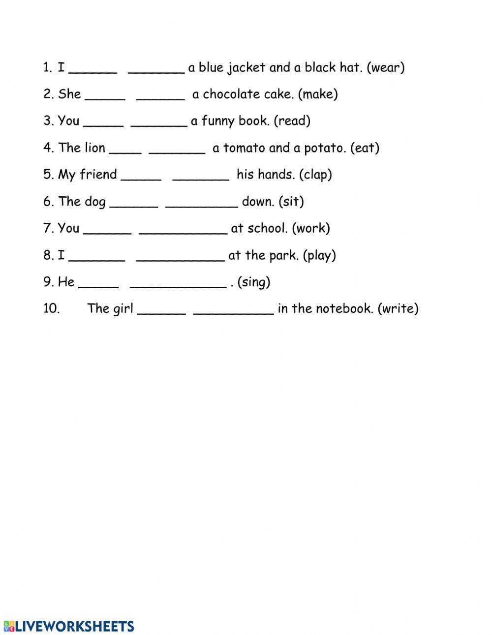 am is are + -ing | Free Interactive Worksheets | 5579563