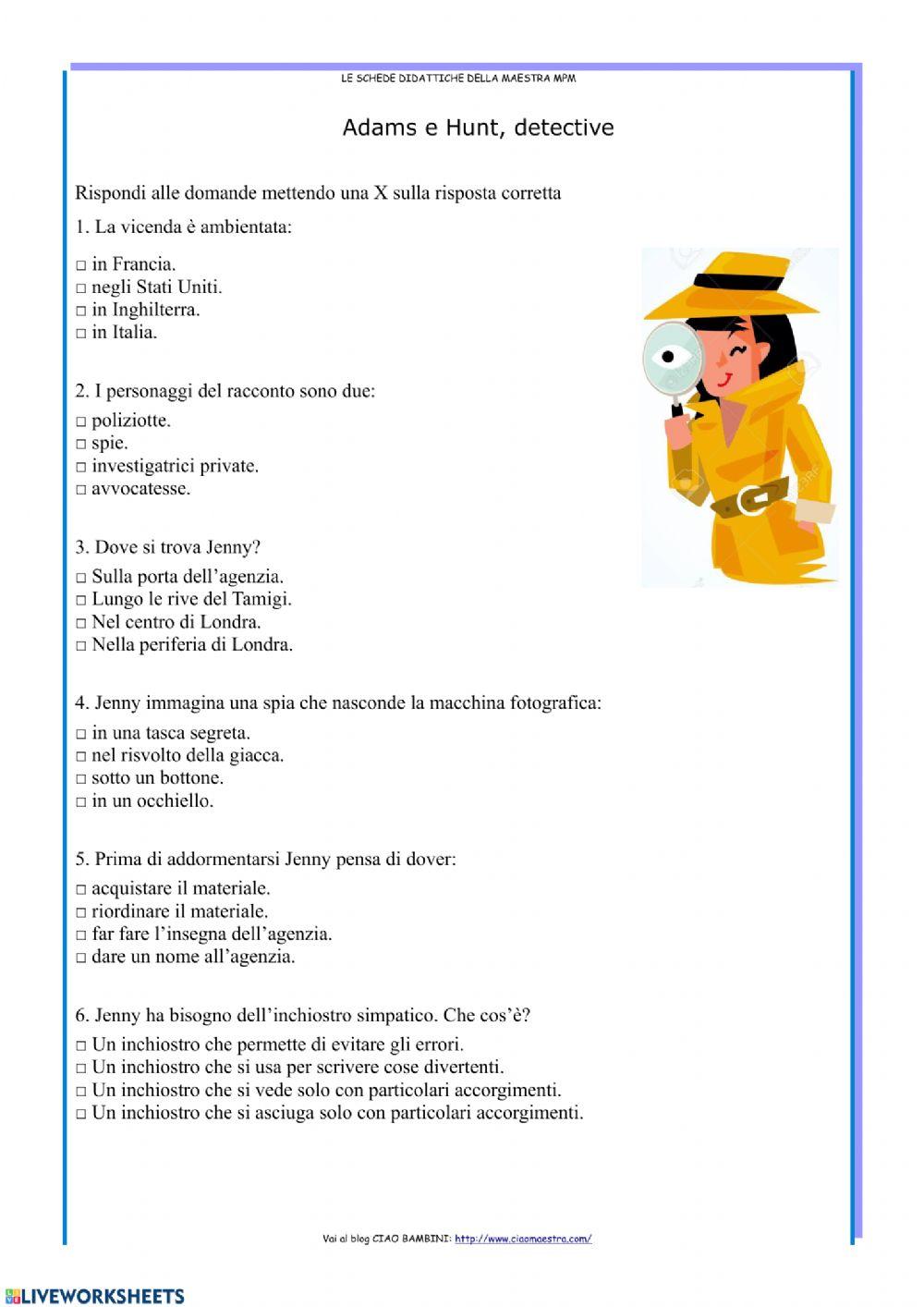 TESTO GIALLO worksheet | Live Worksheets