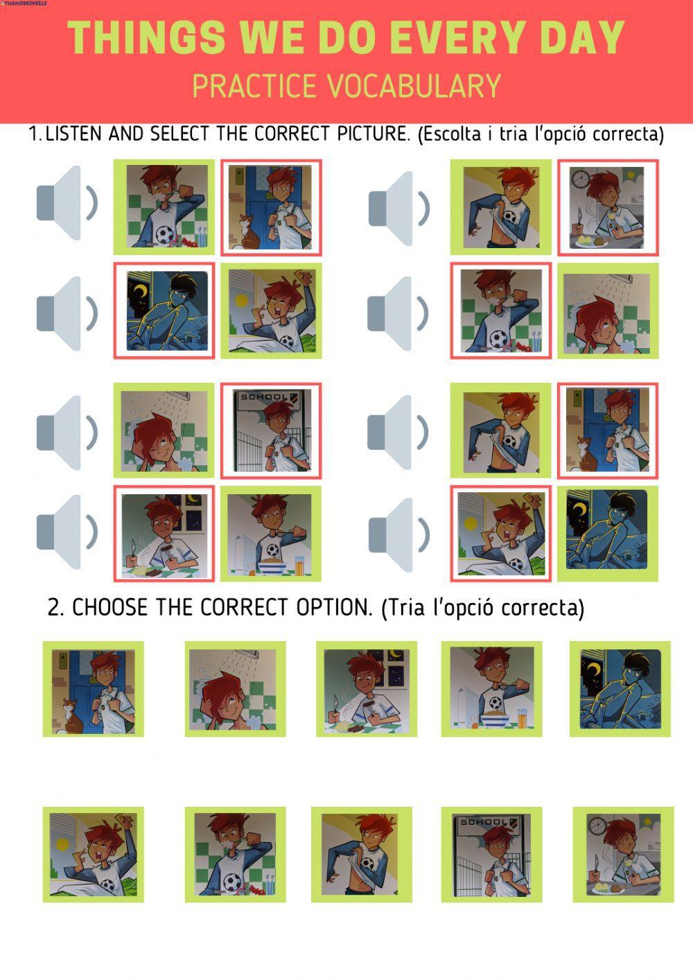 Things we do every day exercise | Live Worksheets