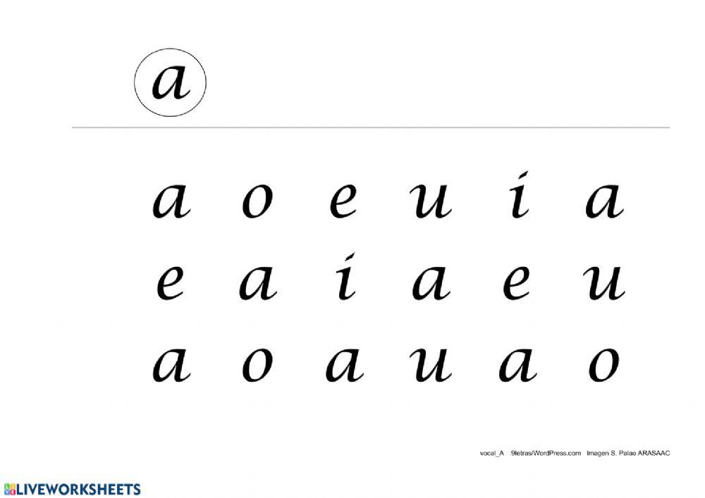 Pdf online worksheet: Vocales | Live Worksheets
