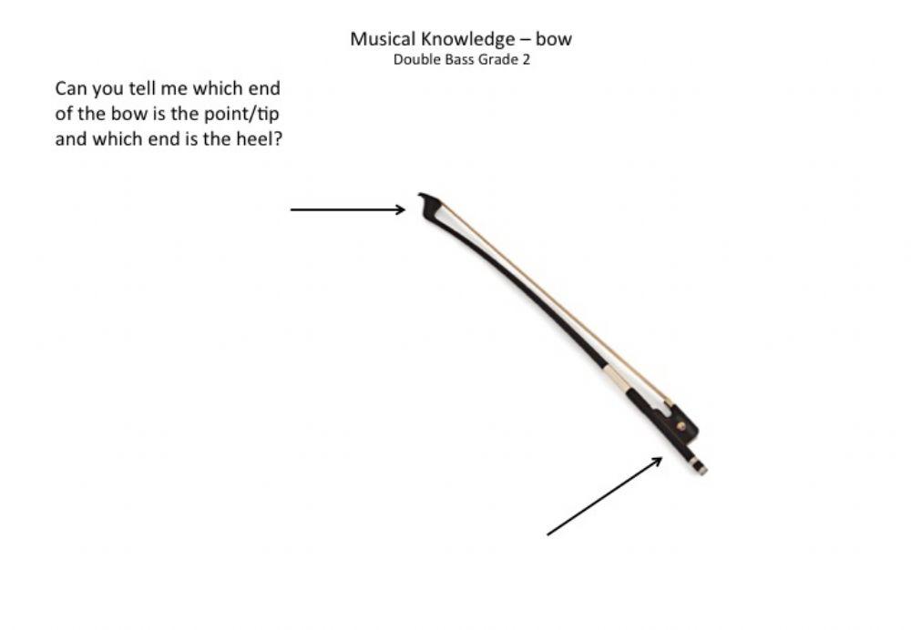 Musical Knowledge - Grade 2 Double Bass - parts of the bow worksheet ...