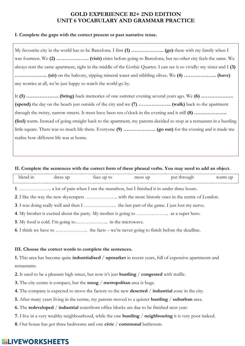 GOLD EXPERIENCE B2 UNIT 6 TEST Worksheet Live Worksheets gold-experience-b2-unit-6-test-worksheet-live-worksheets