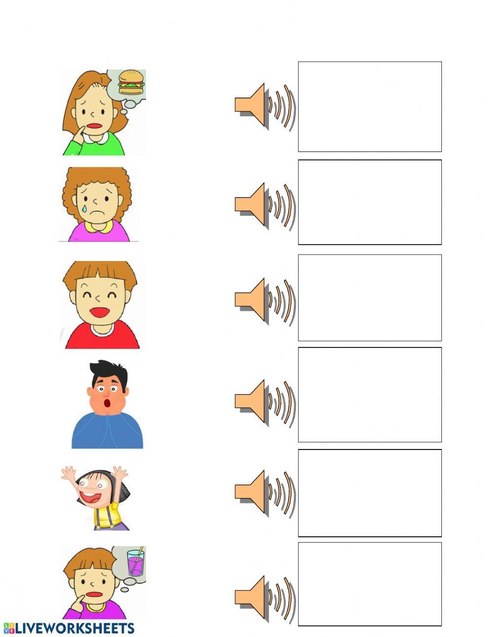Feelings interactive worksheet for Grade 1 | Live Worksheets