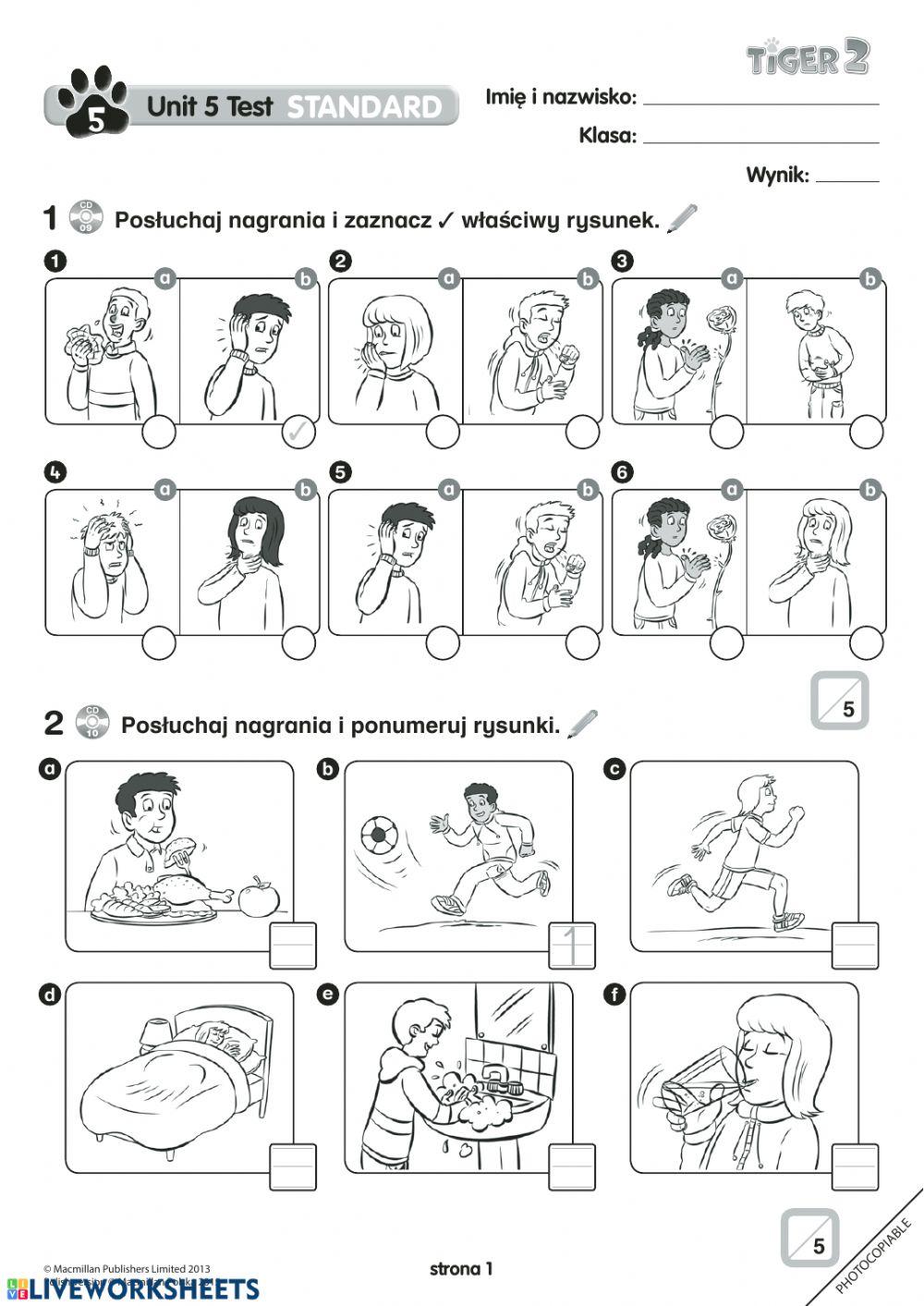 Tiger 2 Unit 5 Test online exercise for | Live Worksheets