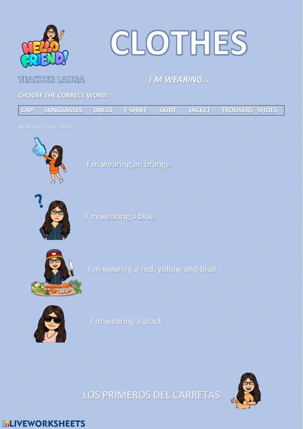 Clothes 1 interactive worksheet | Live Worksheets