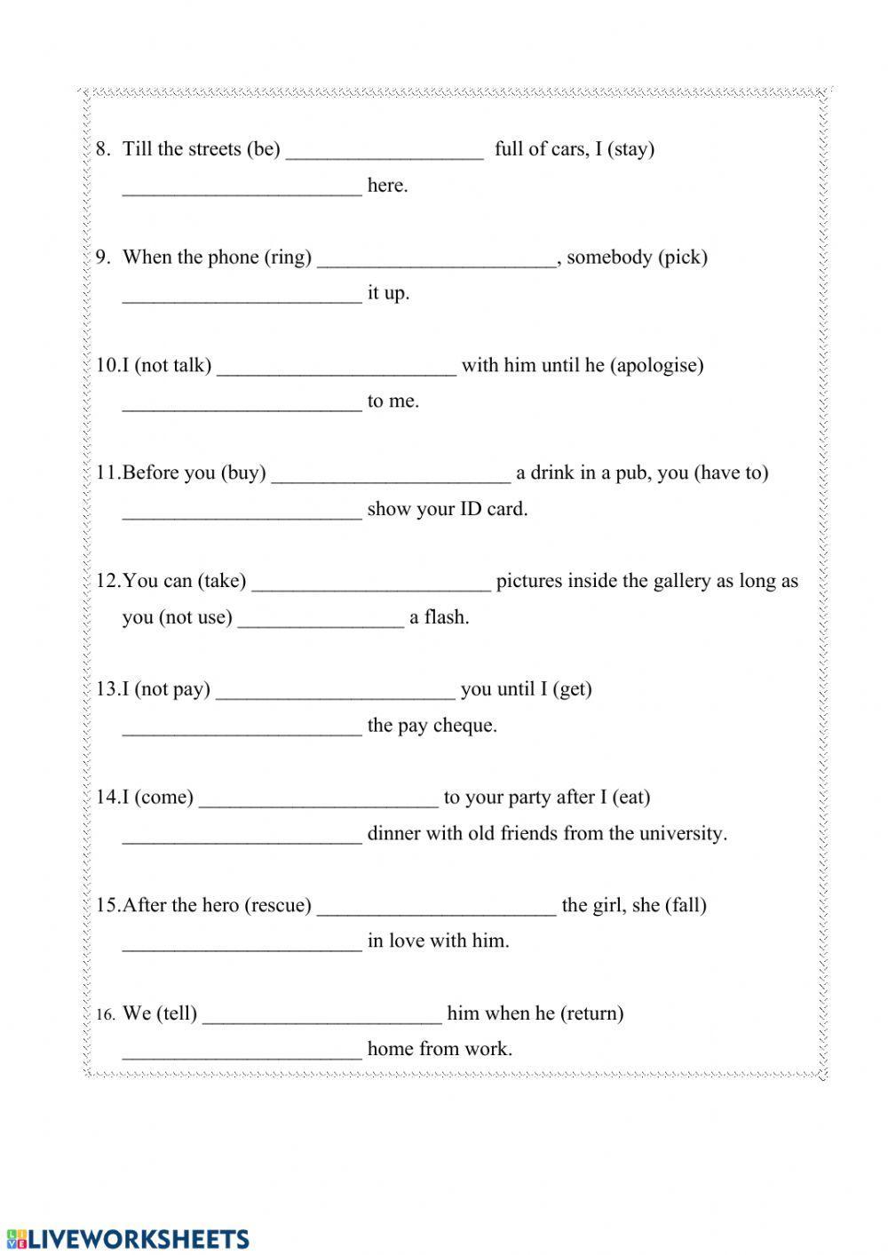 Future time cla… | Free Interactive Worksheets | 154768