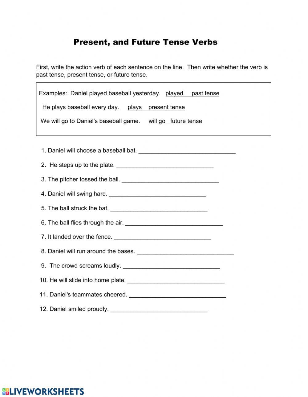 Verbs, past, present. future online exercise for | Live Worksheets