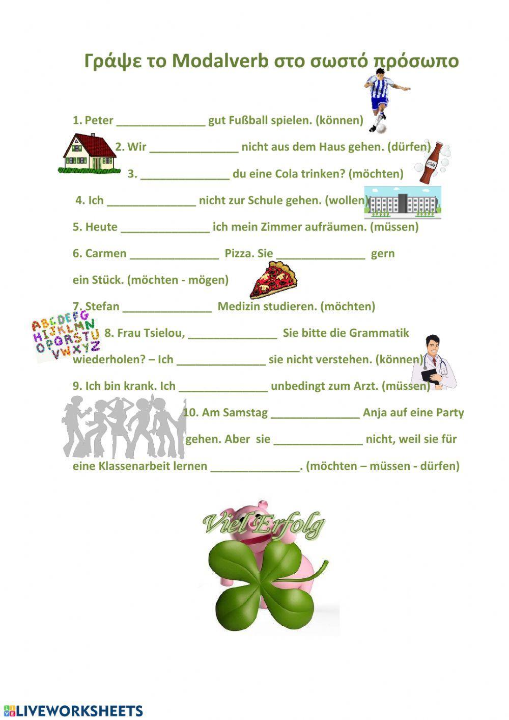 Modalverben - Ü… | Free Interactive Worksheets | 155030