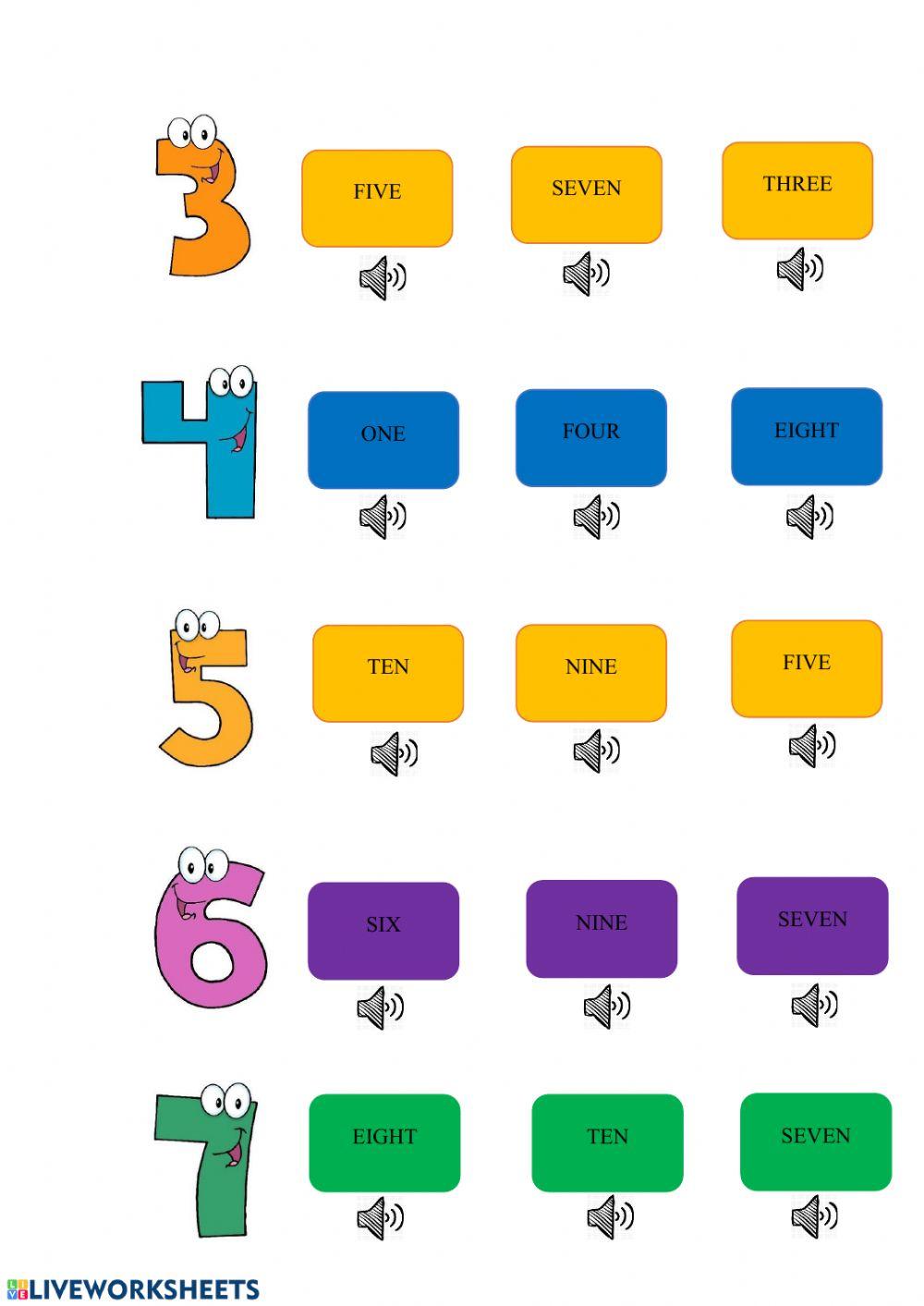 5586407 | Numbers 1-10 (Listen and choose) | ELACADEMY