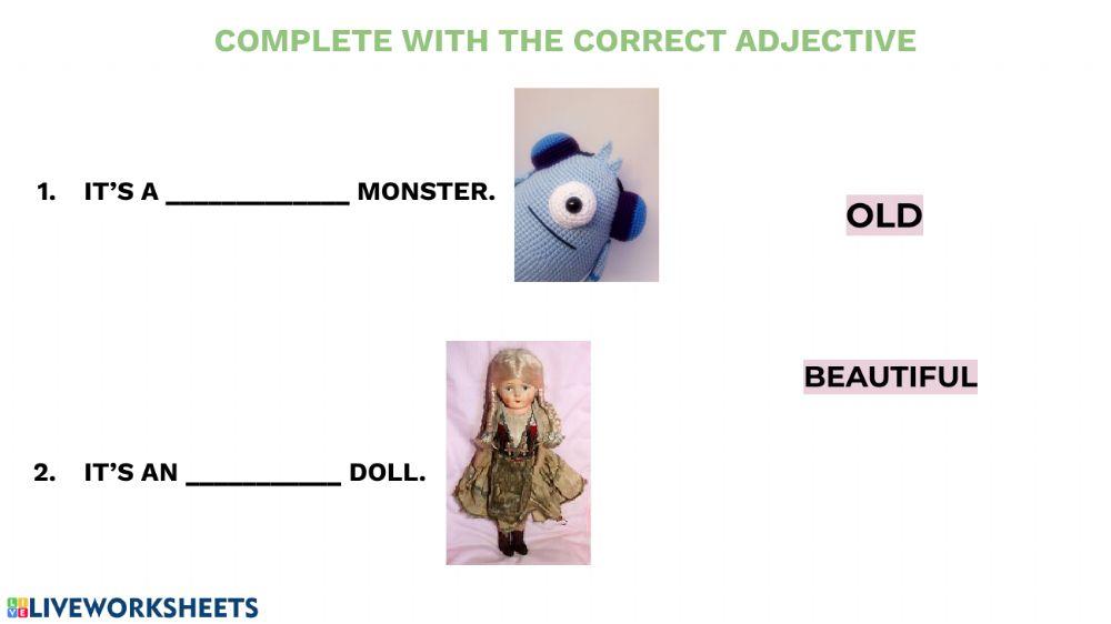 Toys - adjectiv… | Free Interactive Worksheets | 155108