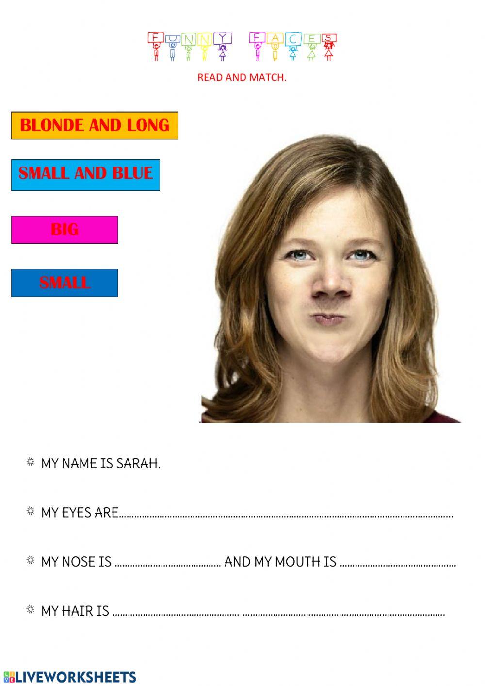 Parts of the face online exercise for segundo de primaria | Live Worksheets
