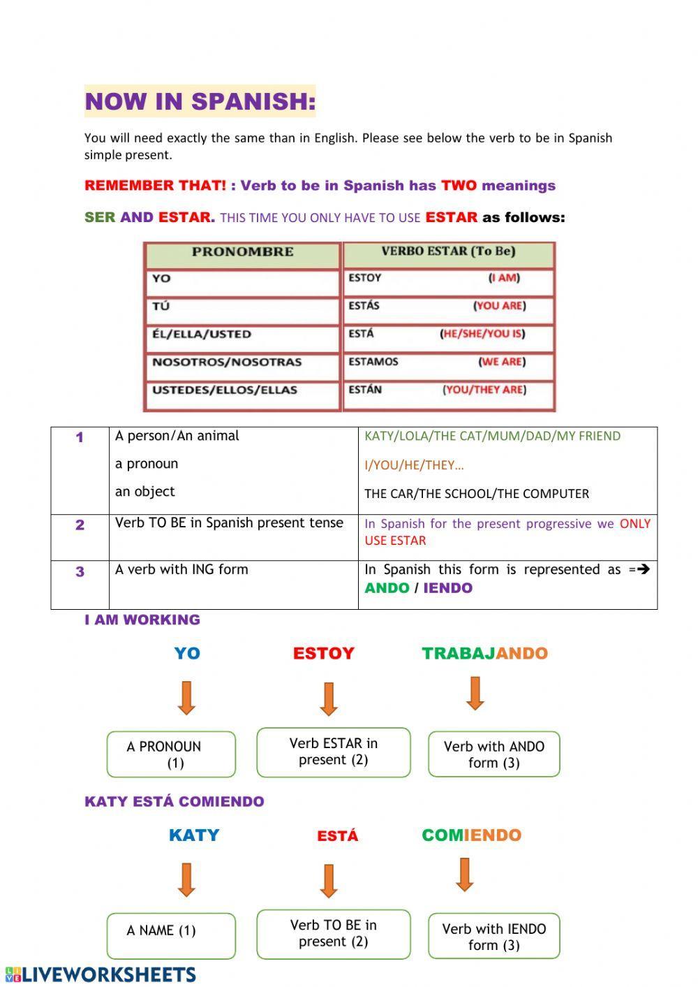 Presente progre… | Free Interactive Worksheets | 155408