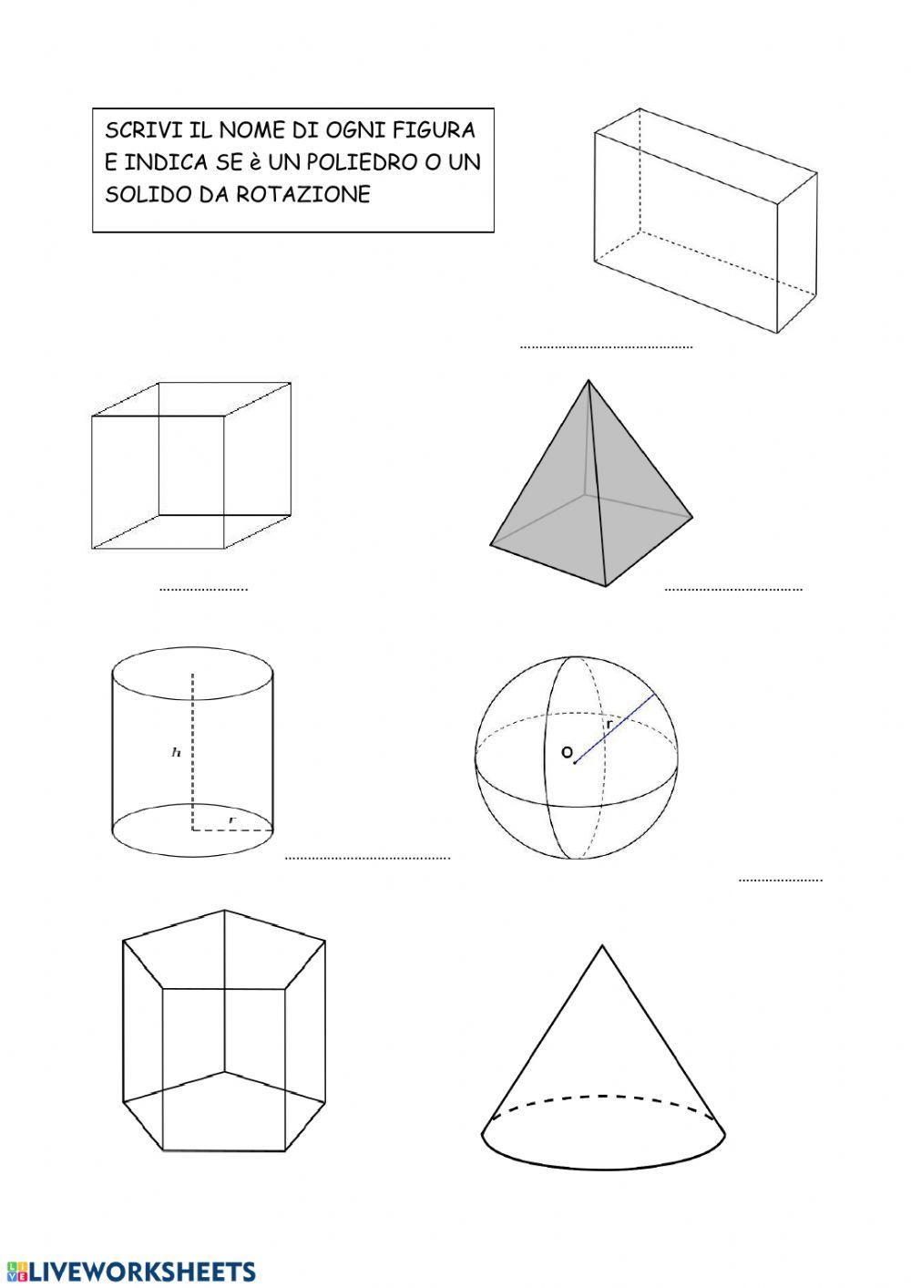 Solidi geometrici worksheet | Live Worksheets