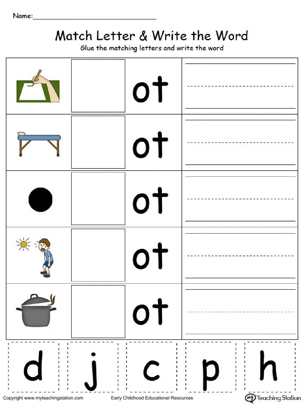 Cvc ot word fam… | Free Interactive Worksheets | 5590040