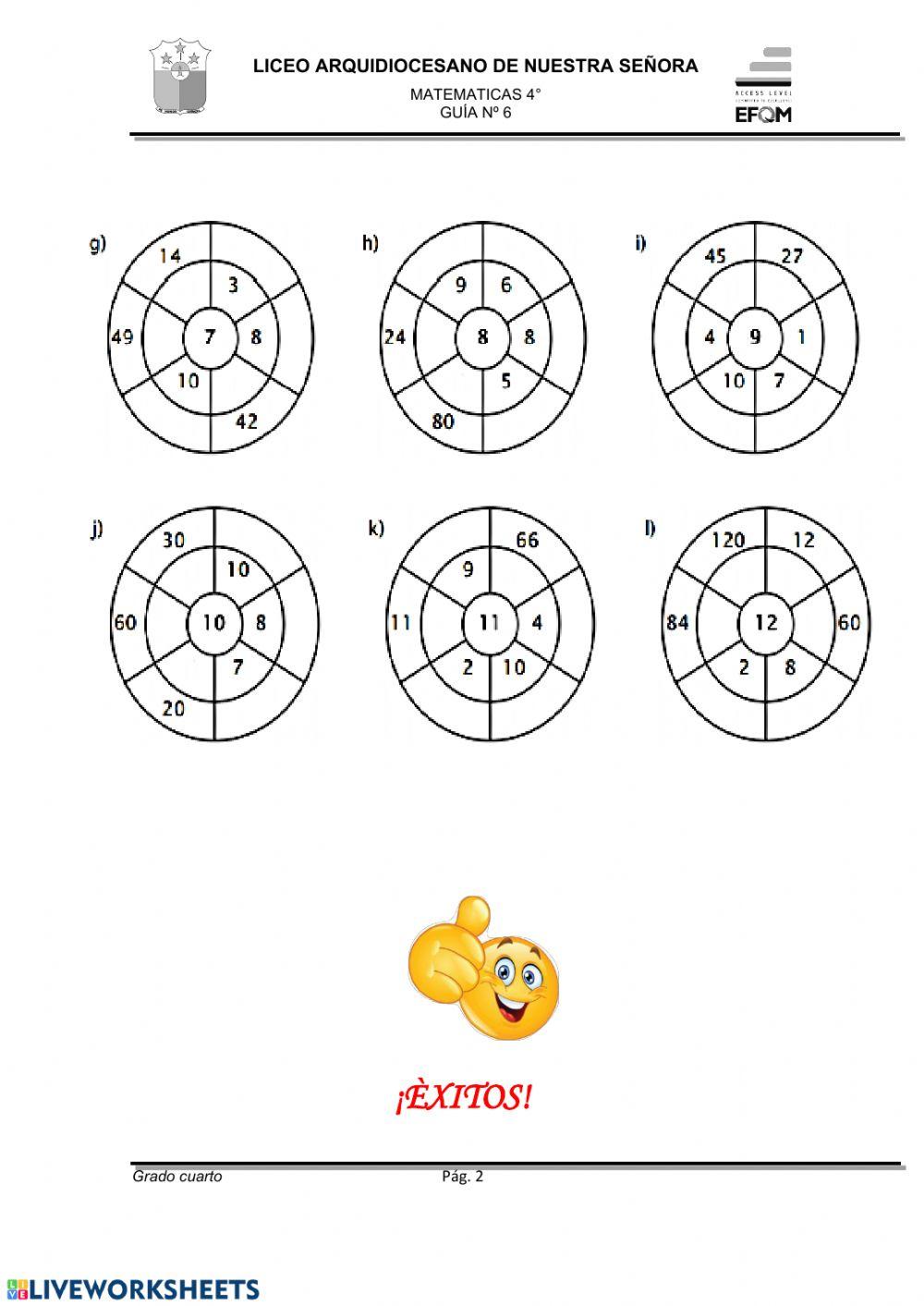 Tablas de multiplicar exercise for 4 | Live Worksheets
