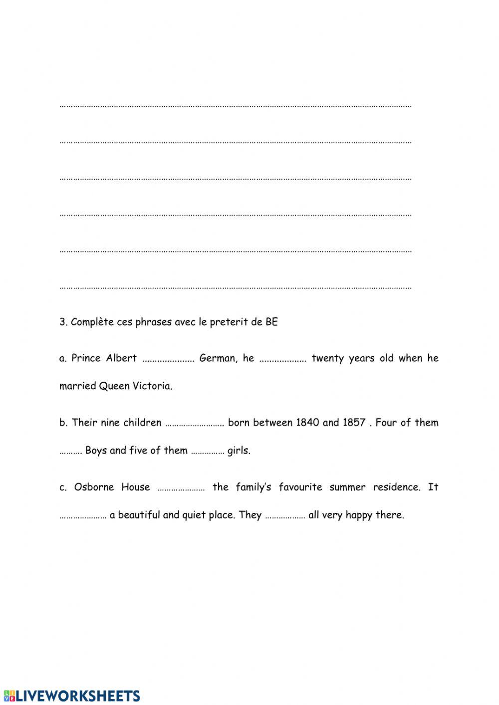 Preterit simple activity | Live Worksheets