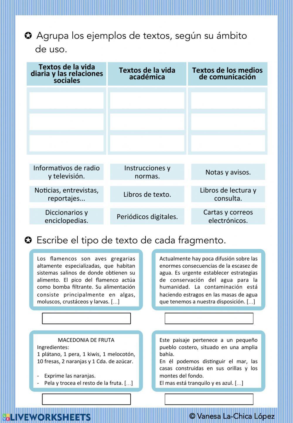Ejercicios Tipos De Textos 2 Eso - Image to u