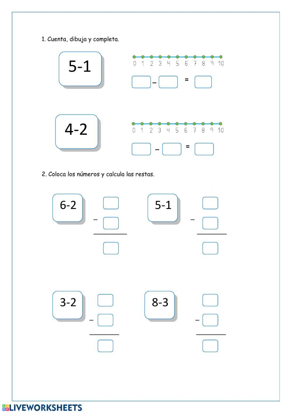 Restas online pdf activity | Live Worksheets