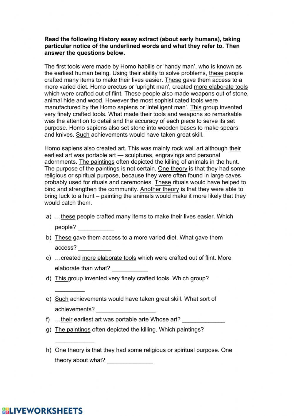 Cohesive devices | Free Interactive Worksheets | 5596195