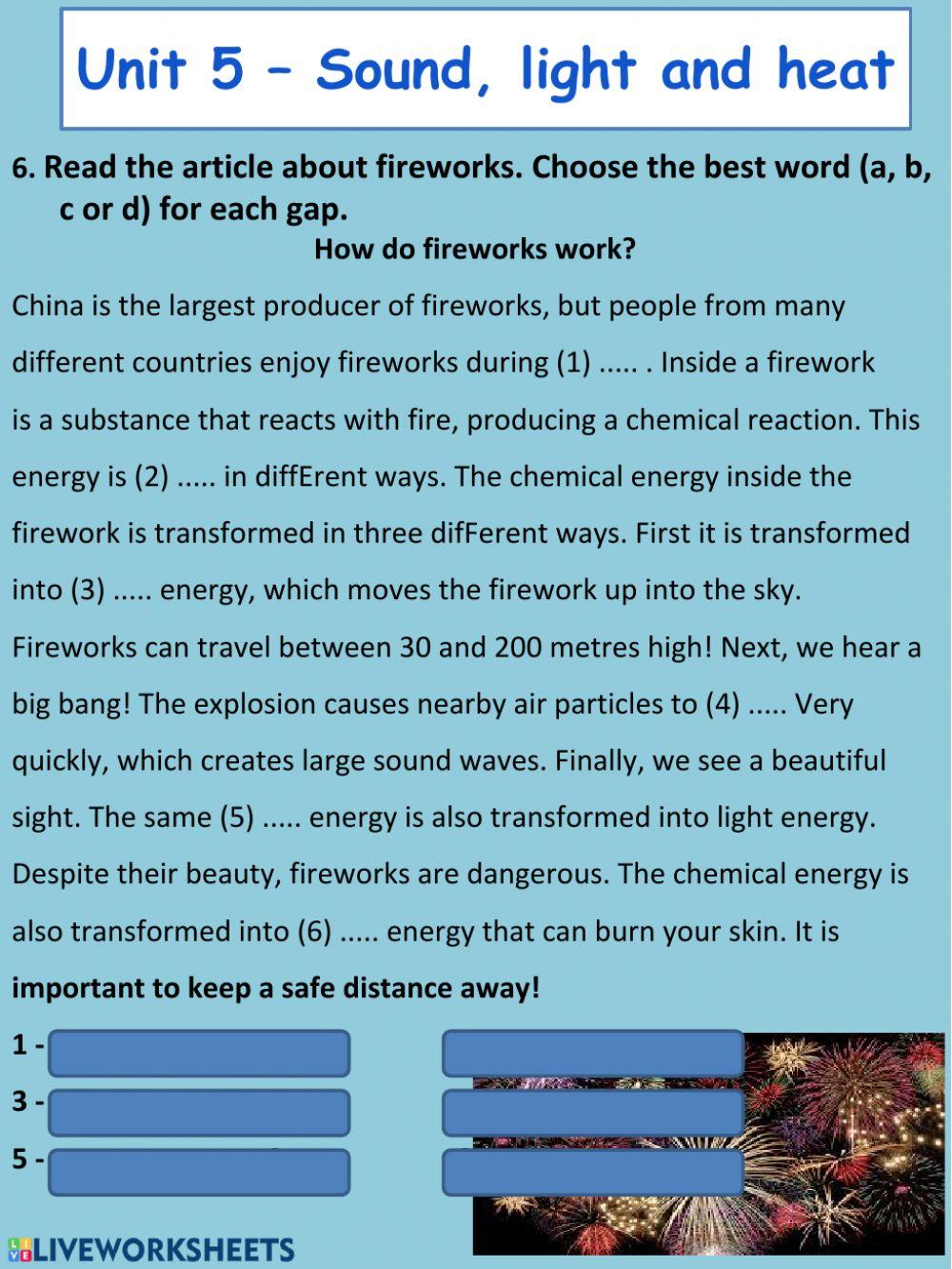Revisión - Sound, light and heat online exercise for | Live Worksheets