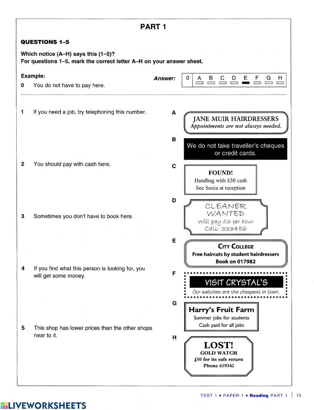 5597444 | KET READING PART 1 | Phuong Dinh