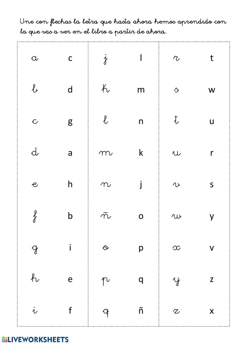 Letra escolar - imprenta worksheet | Live Worksheets