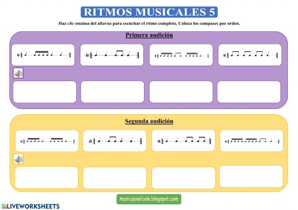 Ritmos musicale… | Free Interactive Worksheets | 160705
