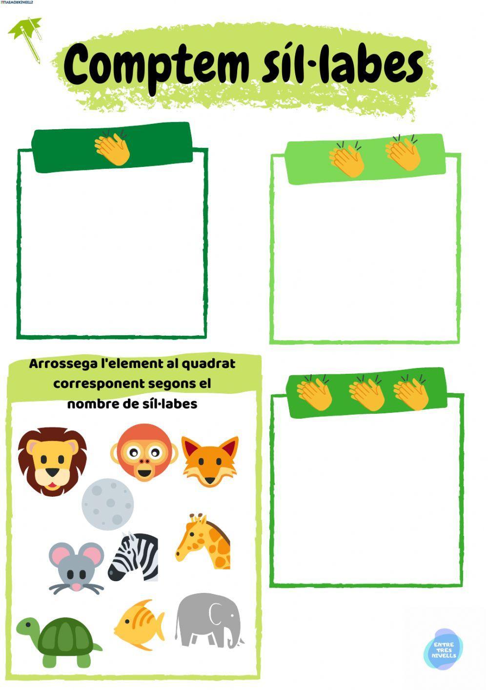 Comptem síl·lab… | Free Interactive Worksheets | 160758