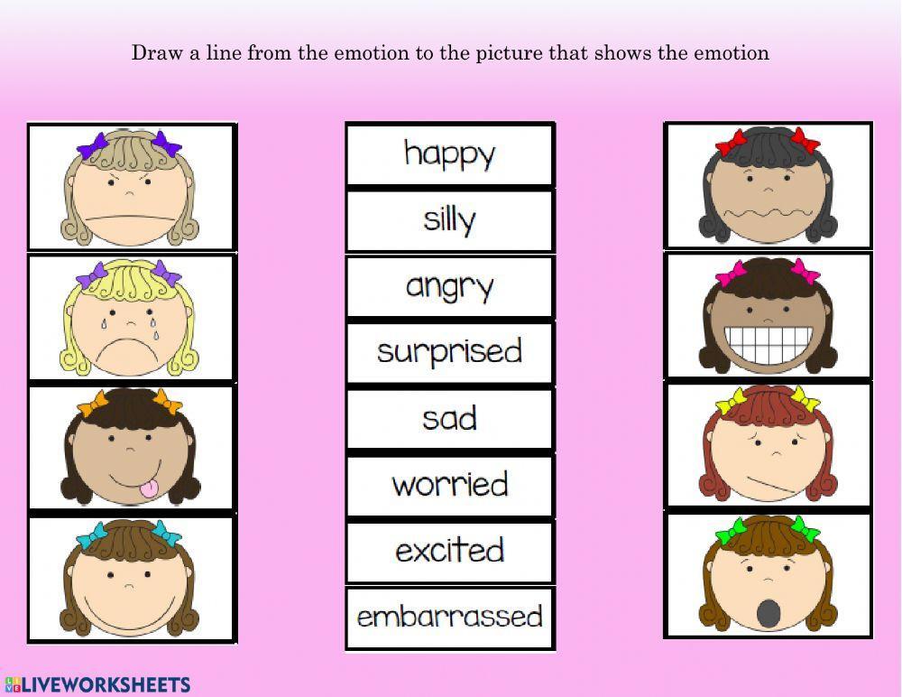 Match Emotions … | Free Interactive Worksheets | 163119