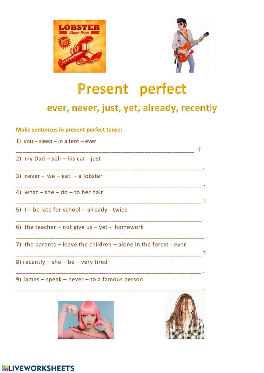 Present perfect… | Free Interactive Worksheets | 161145