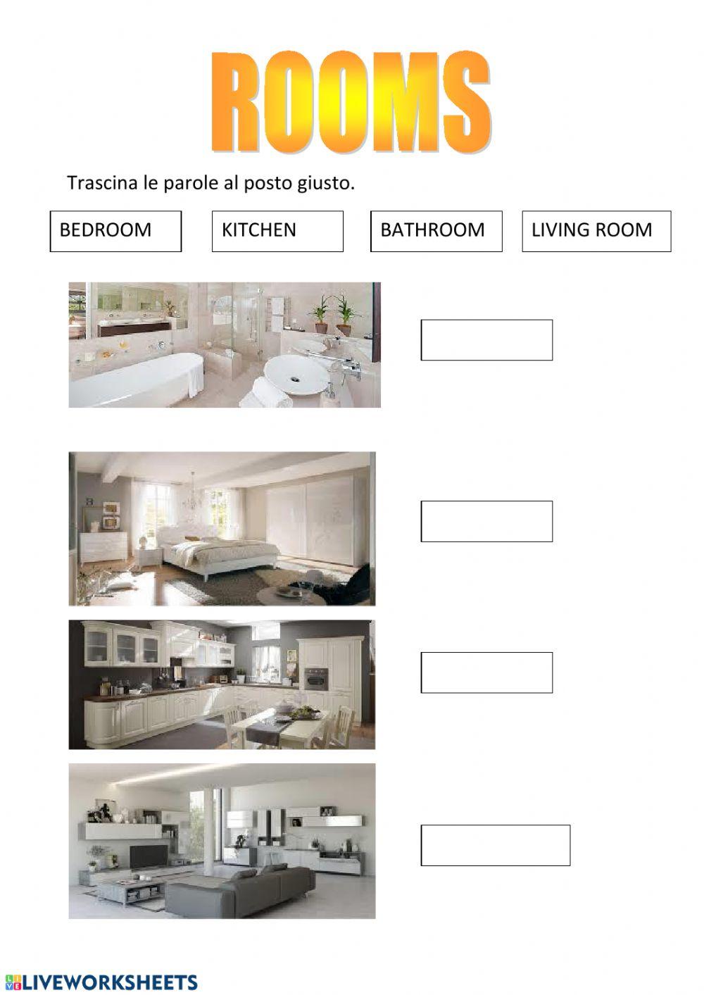 Rooms online pdf exercise | Live Worksheets