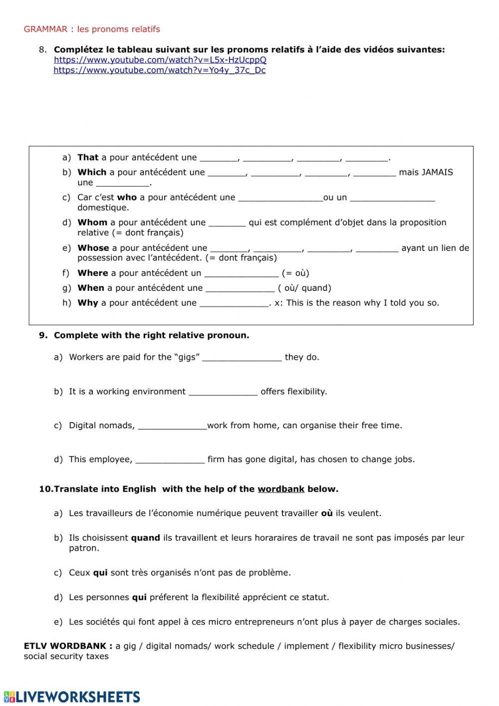 161729 | Gig economy | mrsmenglish | LiveWorksheets