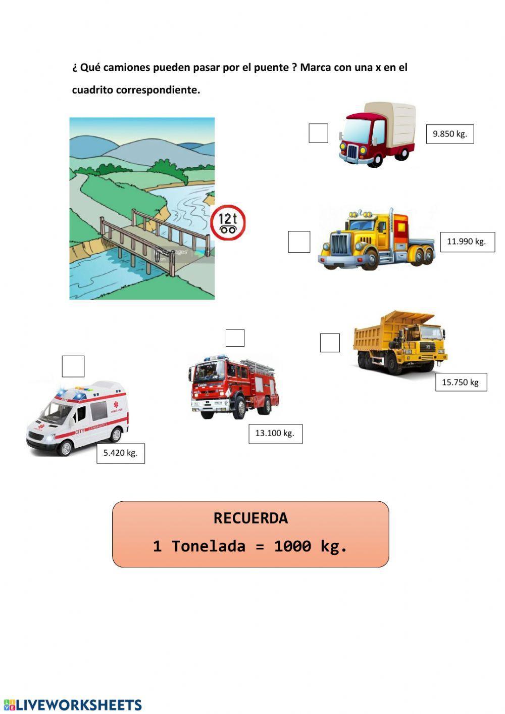 Tonelada worksheet | Live Worksheets