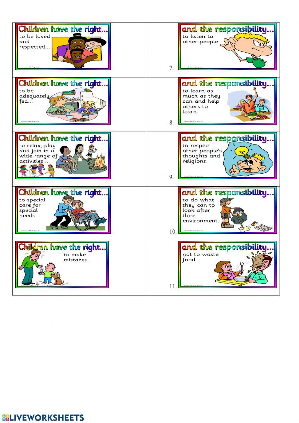 Rights and Resp… | Free Interactive Worksheets | 162155