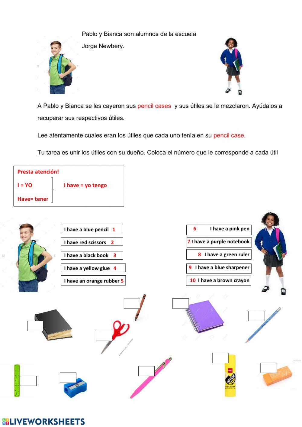 School Objects - choose the objects | LiveWorksheets