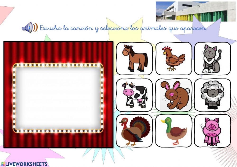 Farm animals multiple choice C.P Santa Vicenta María