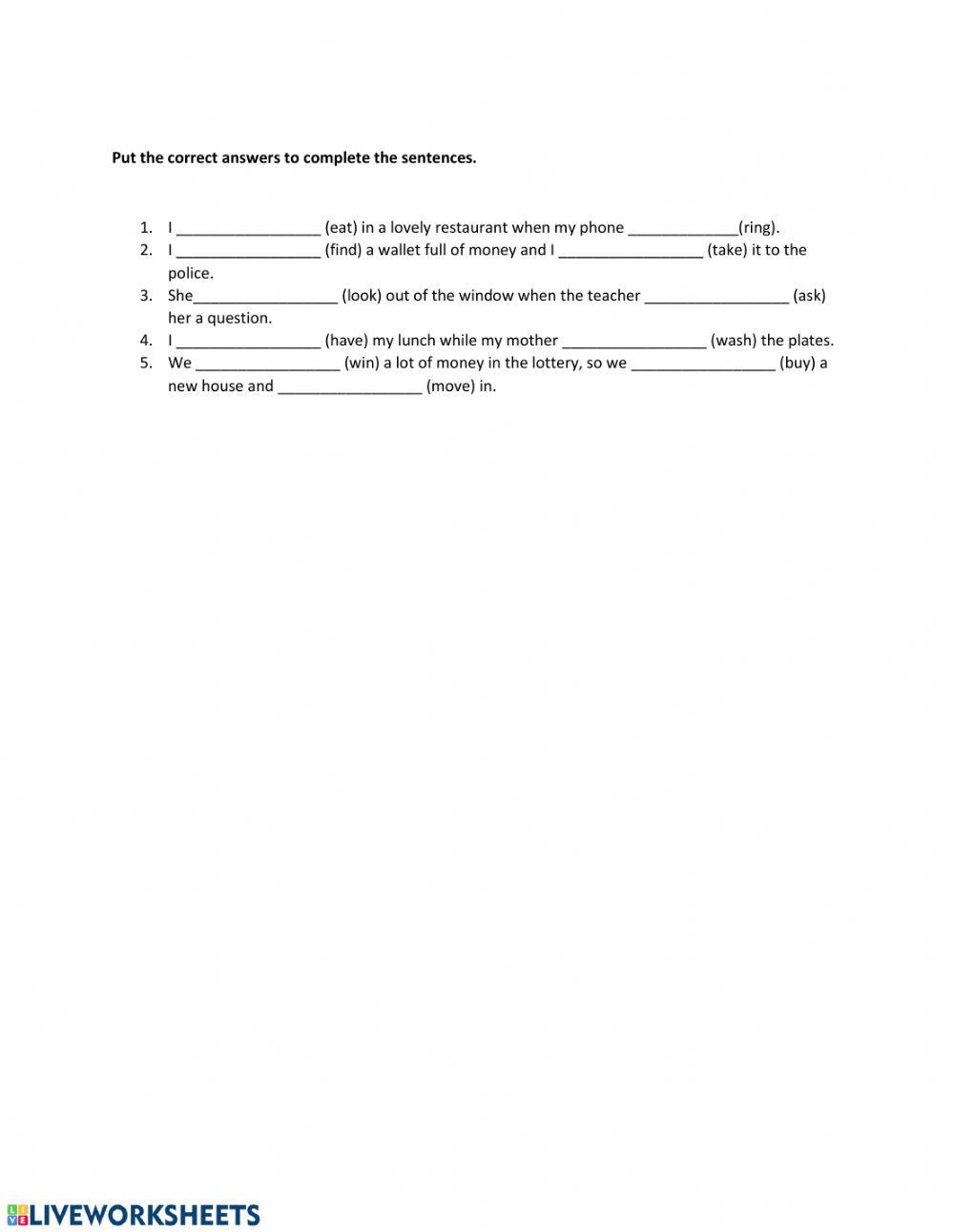 Past Continuous… | Free Interactive Worksheets | 153527