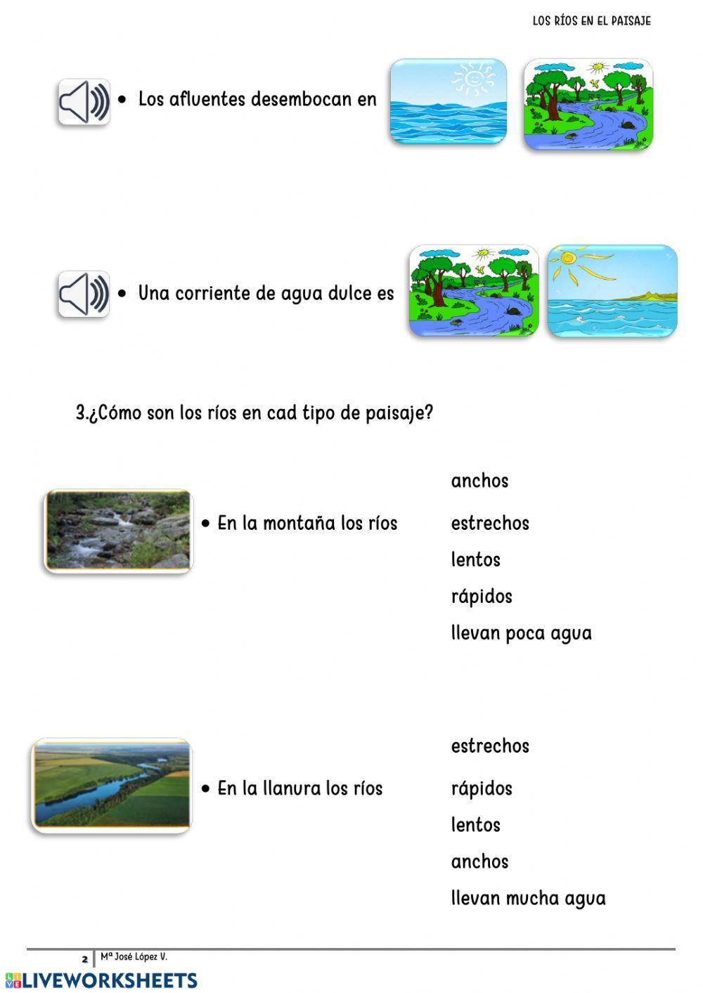 Los ríos en el … | Free Interactive Worksheets | 162869