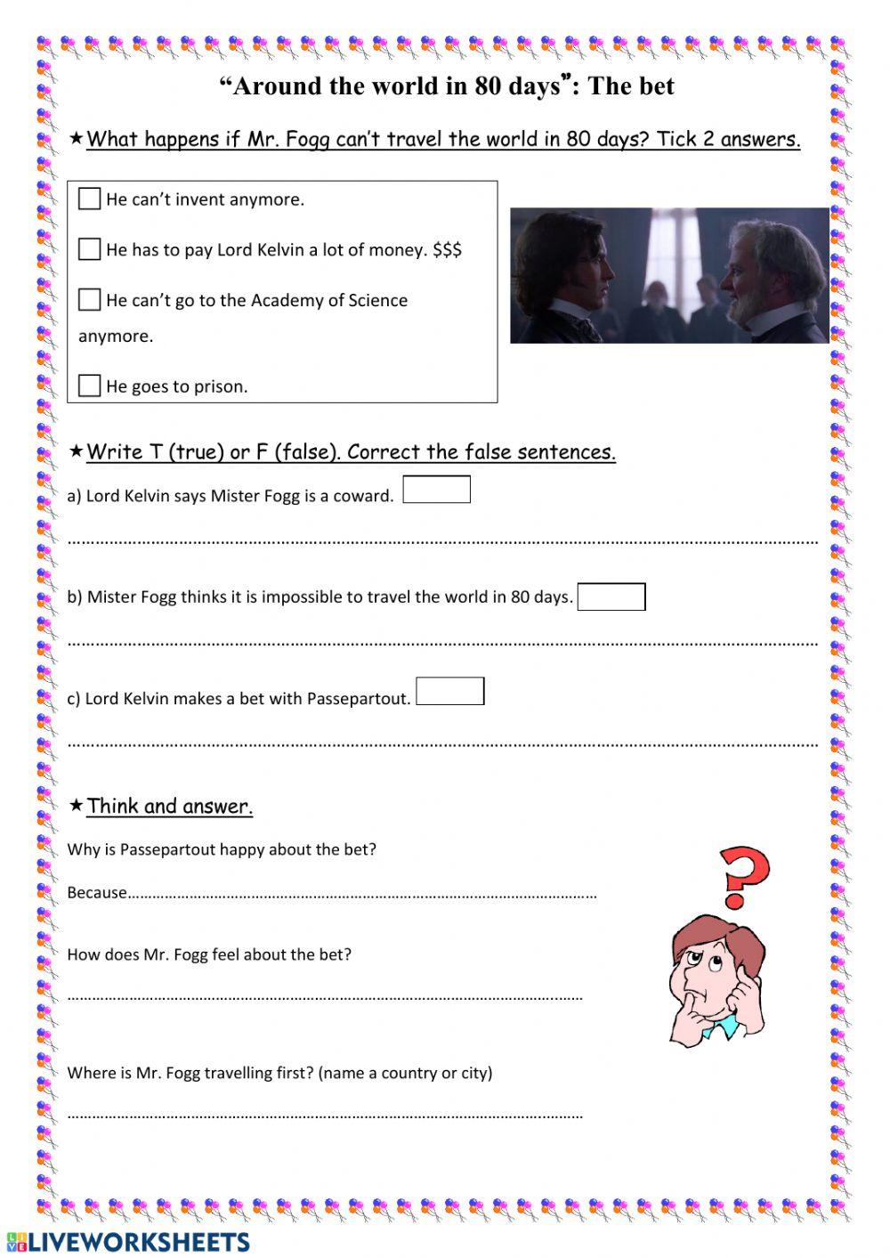 AW80D The bet | Free Interactive Worksheets | 165689