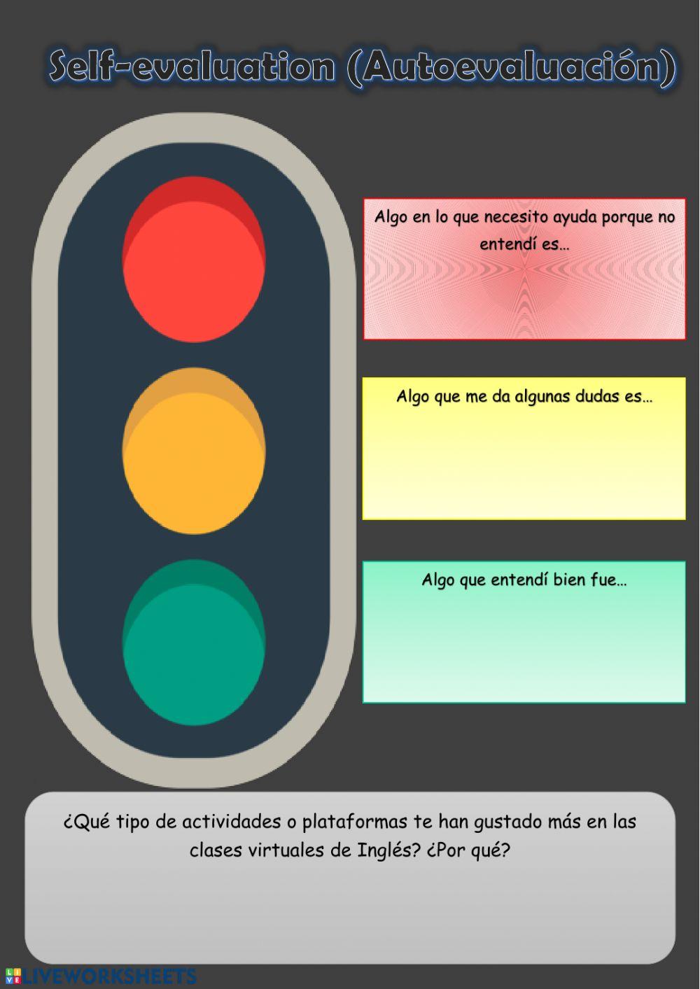 Self evaluation exercise | Live Worksheets