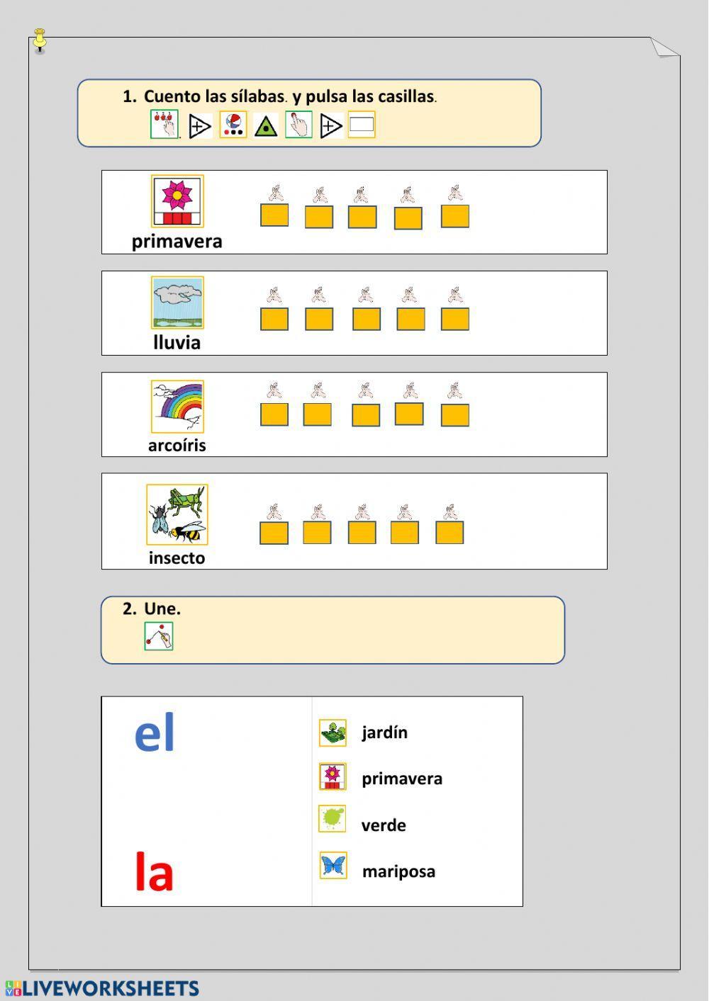 primavera II worksheet | Live Worksheets