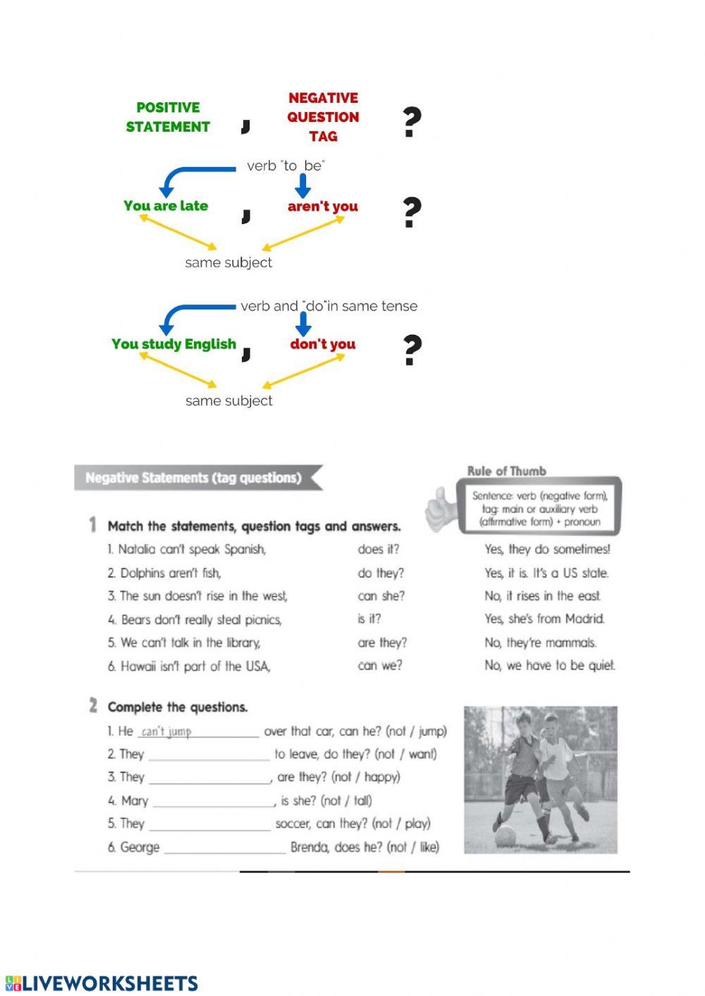 negative tag qu… | Free Interactive Worksheets | 5603030