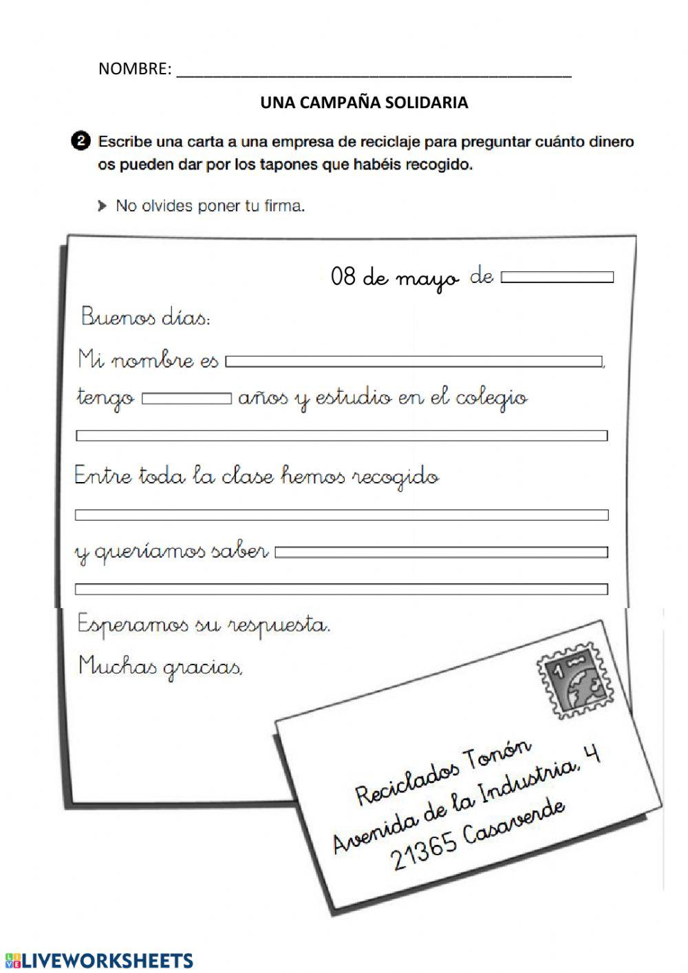 Una campaña solidaria 2 worksheet | Live Worksheets